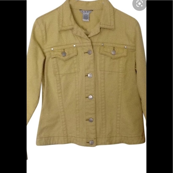 CAbi | Jackets & Coats | Cabi Yellow Jean Jacket | Poshmark